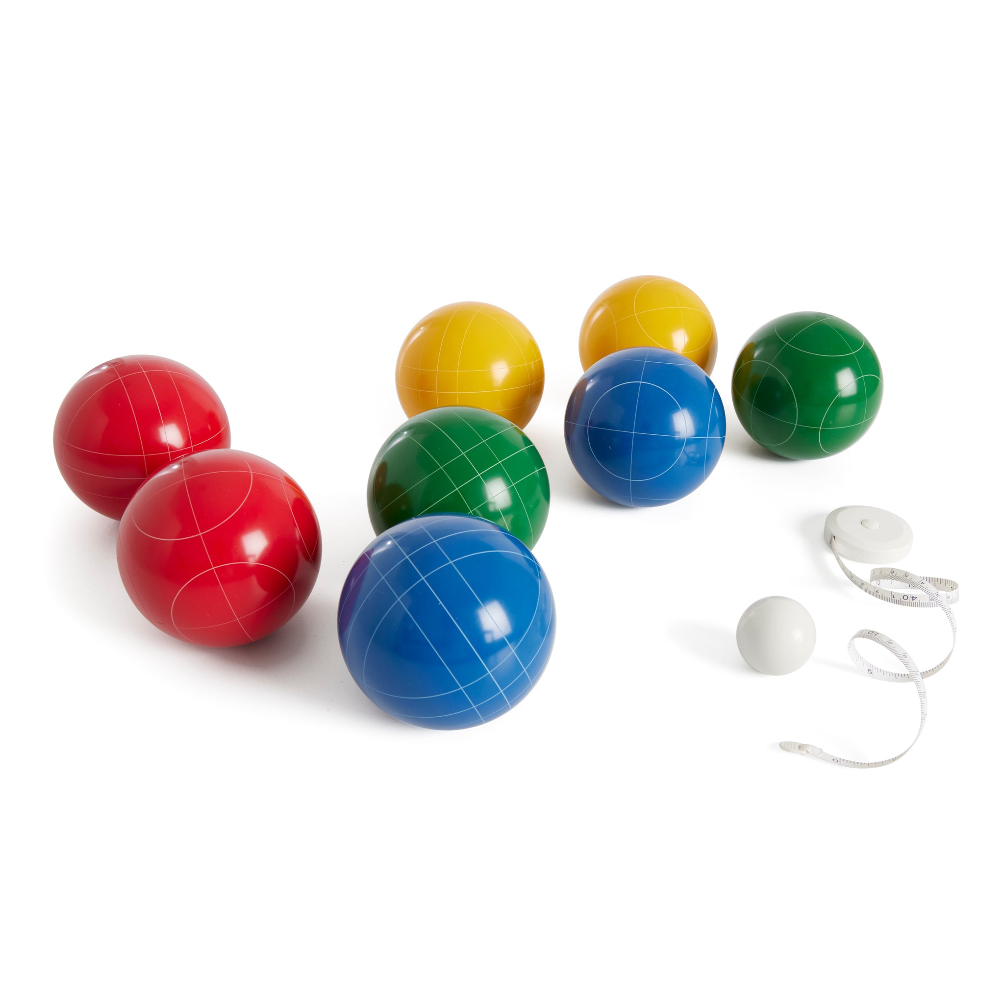 Bocce Game Set: Ball Holder, 8 Balls, Pallino, Tape, & Case