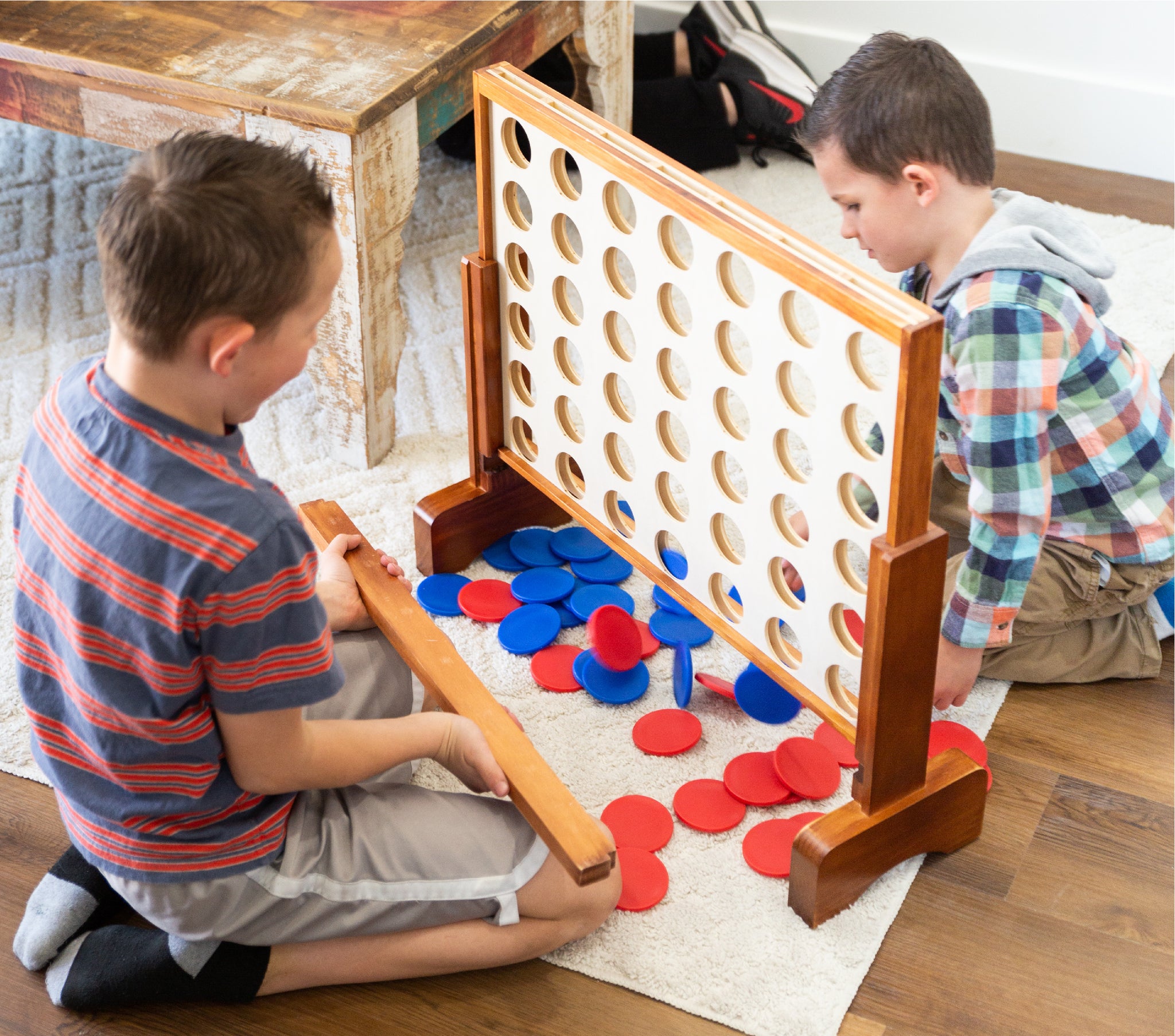 Large 4 Connect Game - Wood Set With Case | YardGames.com