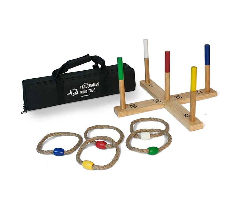 Rope Ring Toss Game Set | Wooden Ring Toss Game – YardGames.com