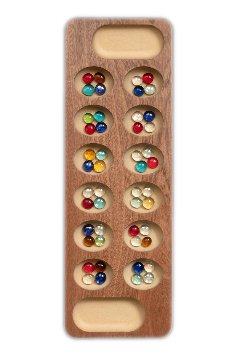 Wooden Mancala Set | Hand Carved Wood Mancala Board – YardGames.com