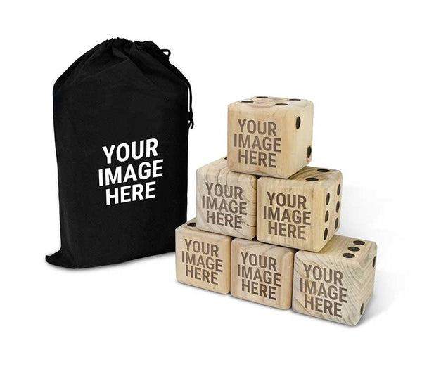 Giant Wooden Dice Set | Custom Made Dice with Logo or Image – YardGames.com